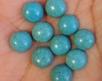 Synthetic Turquoise 10mm Howlite Stone Cabochons 10 Pcs | Etsy