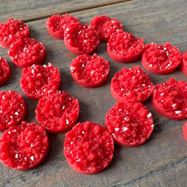 Red Faux Druzy Earrings - Etsy