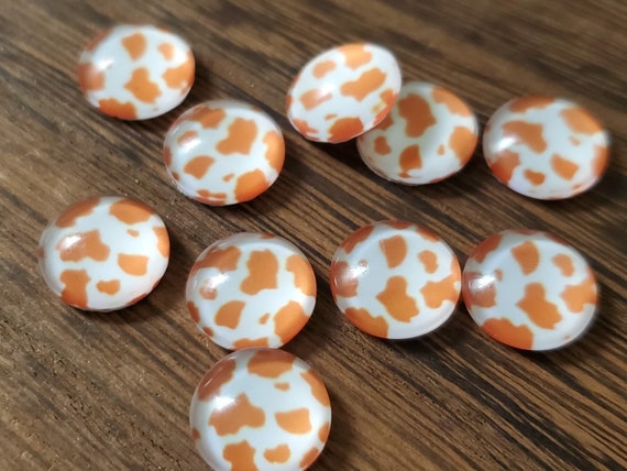 Copper Brown Cow 12mm Photo Glass Dome Cabochon 10pcs | Etsy