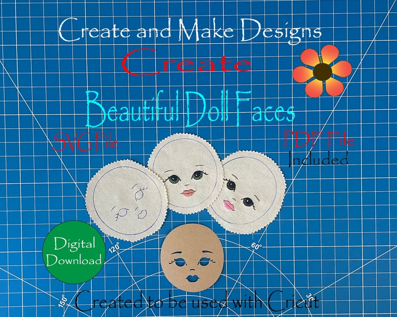 PDF Doll Face Template, SVG File Included, Instant Download - Etsy