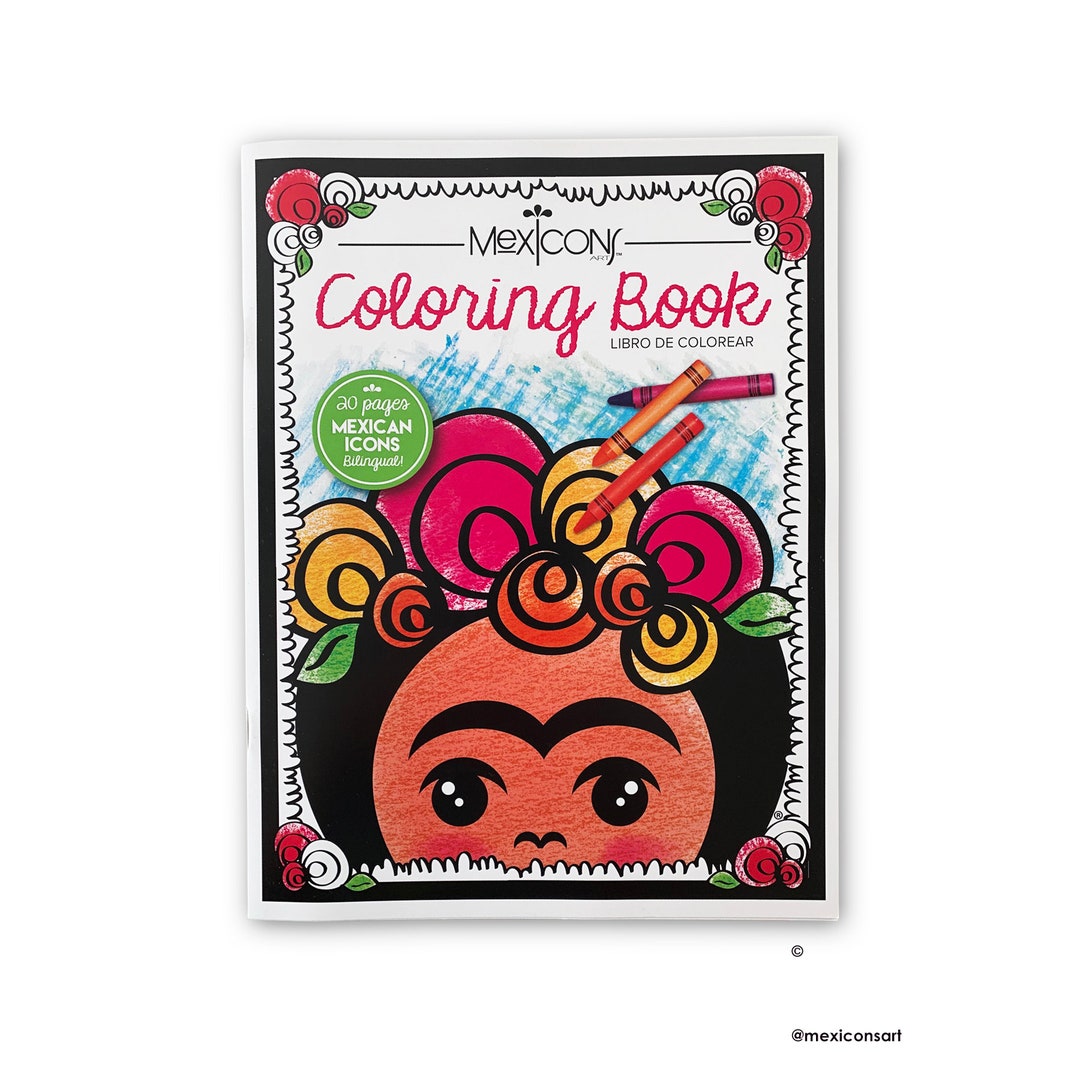 Iconos mexicanos, libro para colorear bilingüe - Etsy México