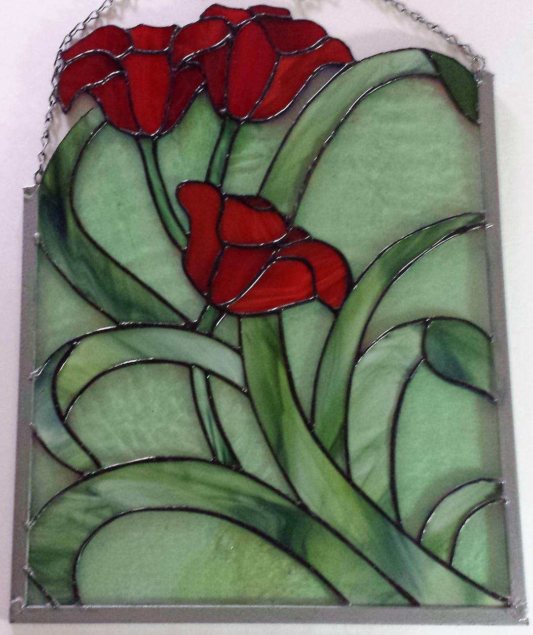 Stained Glass Field of Poppies - Etsy