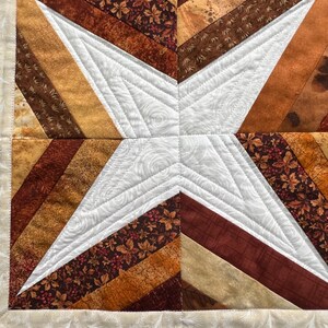 It's Autumn Table Topper. White Stars With Browns and Neutral Colors ...