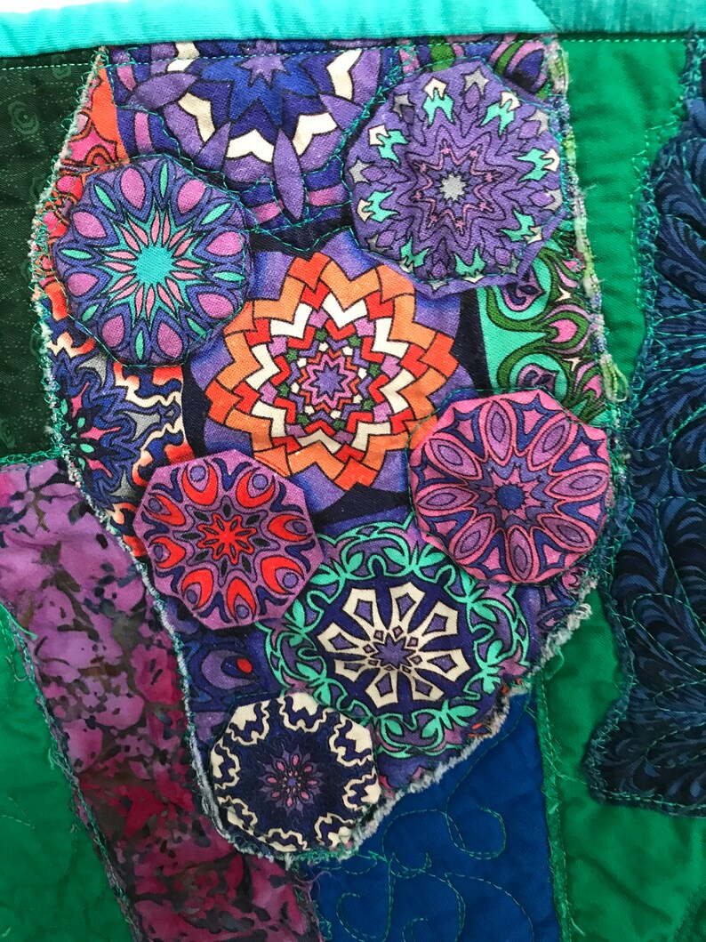 Handmade Crazy Quilt Table Runner, Colorful Quilted Decor - Etsy
