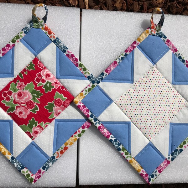 Patchwork Potholders - Etsy