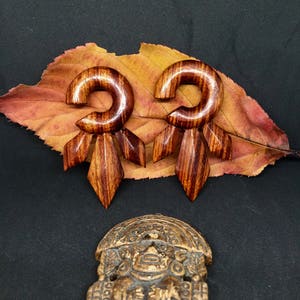 Native Hand Carved Wood Plugs Boho Ear Plugs Tribal Wooden - Etsy