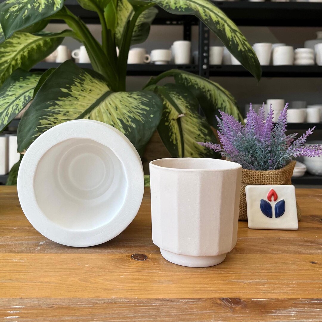 Handleless Cup Plaster Mold Ceramic Casting Mold Thick Glaze Footed ...