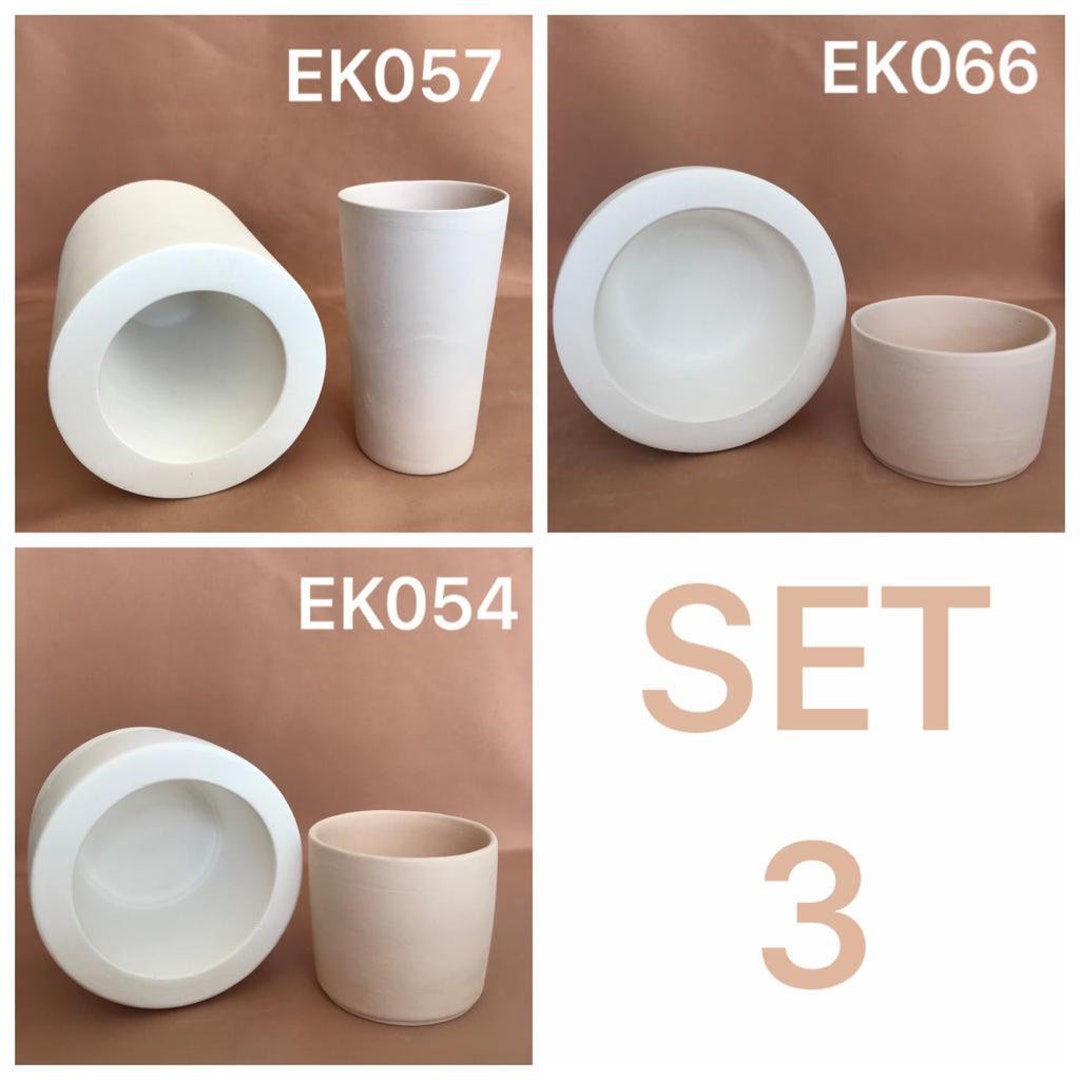 Plaster Molds for Ceramic Porcelain Cups: Slip Casting Set of 3 - Etsy