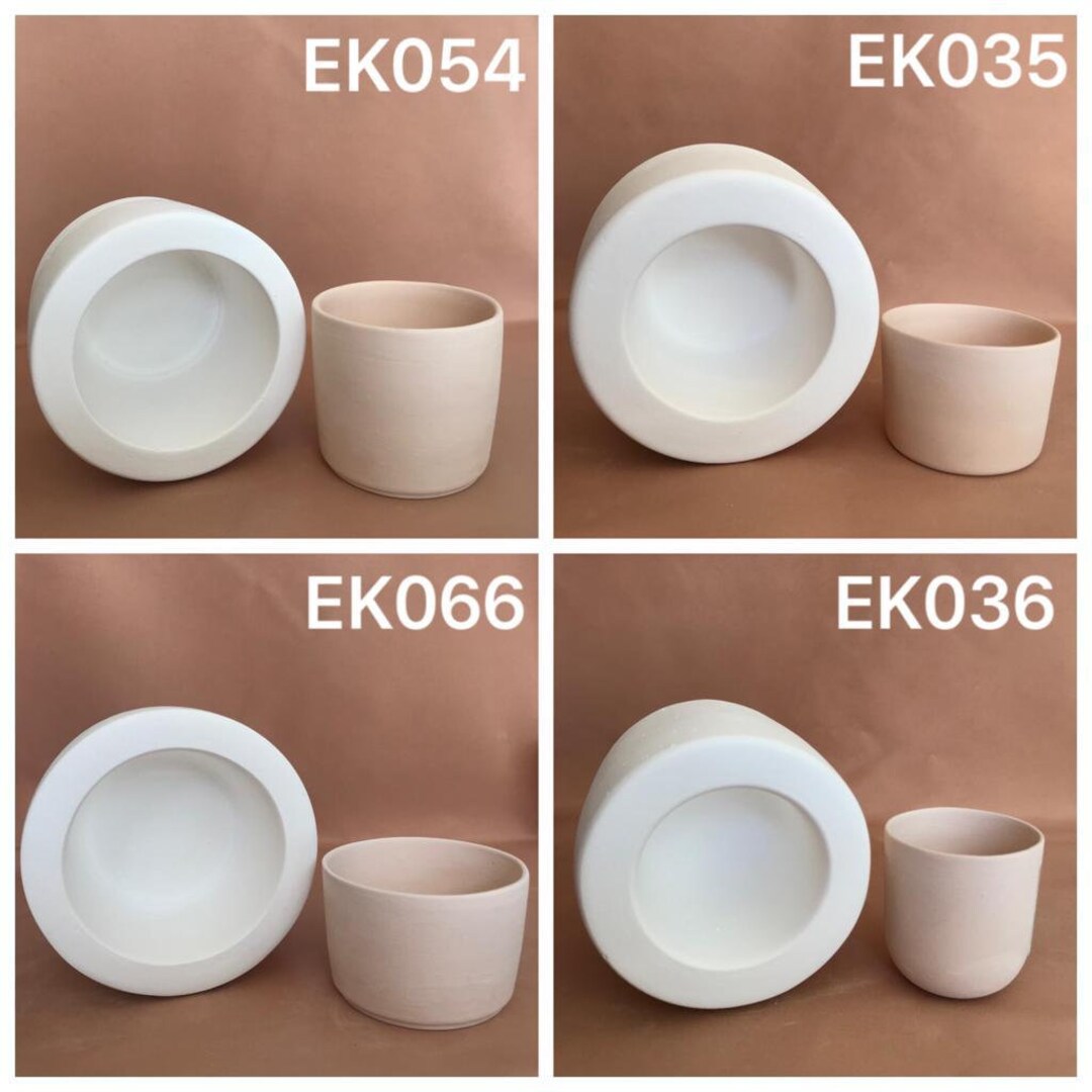 4 Plaster Molds for Ceramic-porcelain Cups, Slip Casting Molds - Set 2 ...