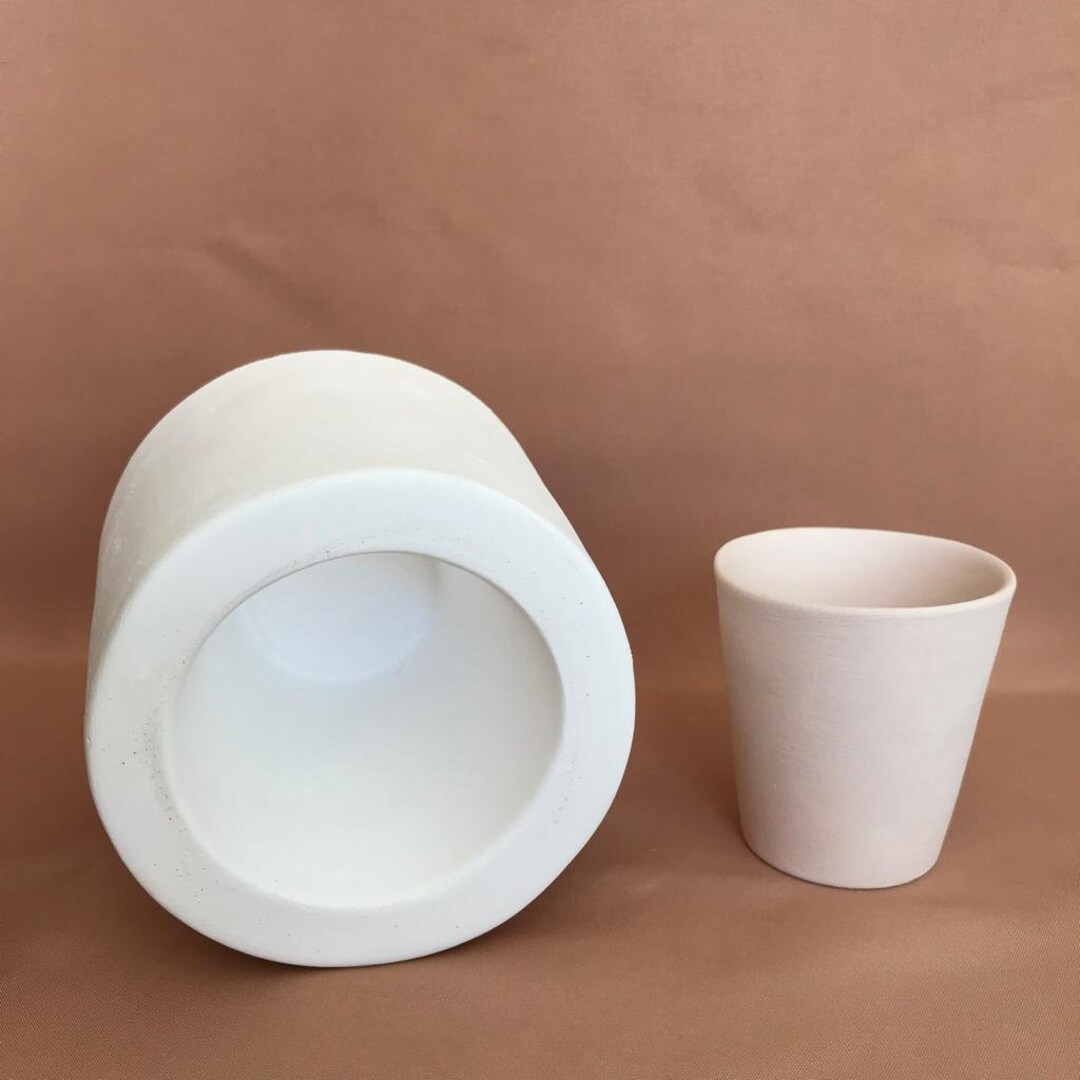 Handleless Cup Plaster Mold in Conical Shape for Slip Casting, Mold ...