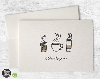 Coffee Themed Thank You Cards - Etsy