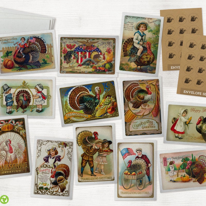 Vintage Thanksgiving Greeting Cards - Etsy