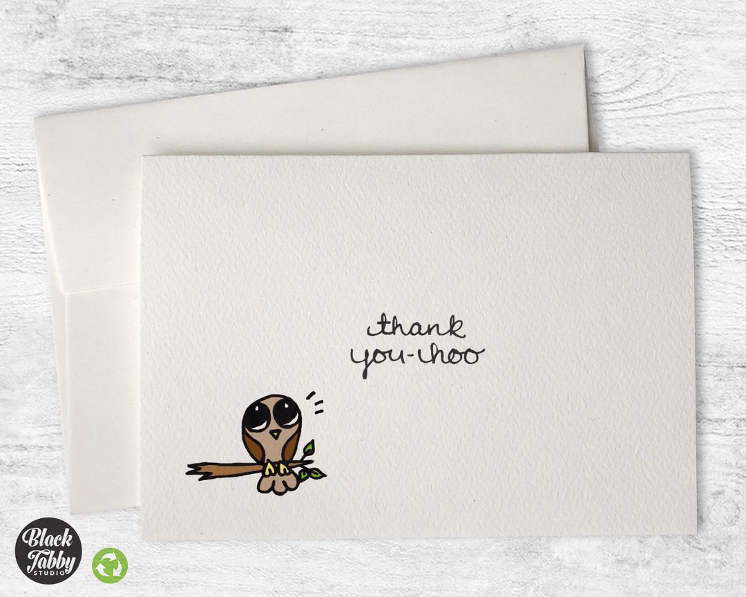 Yoo-hoo Owl - Thank You Cards - Etsy