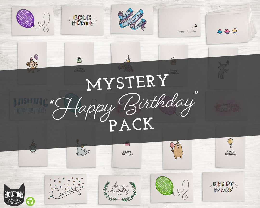 Happy Birthday Cards Mystery Collection - Pack of 24 Cards & Envelopes ...