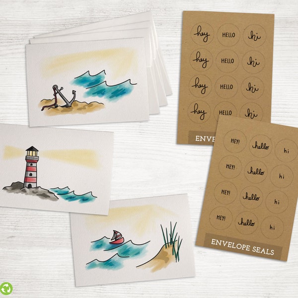 Nautical Note Cards - Etsy
