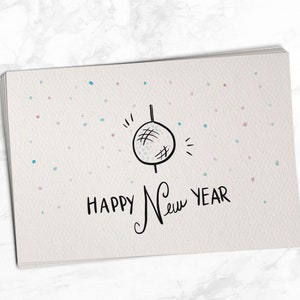 Happy New Year - Disco Ball Drop - Printed on Beautiful Textured ...