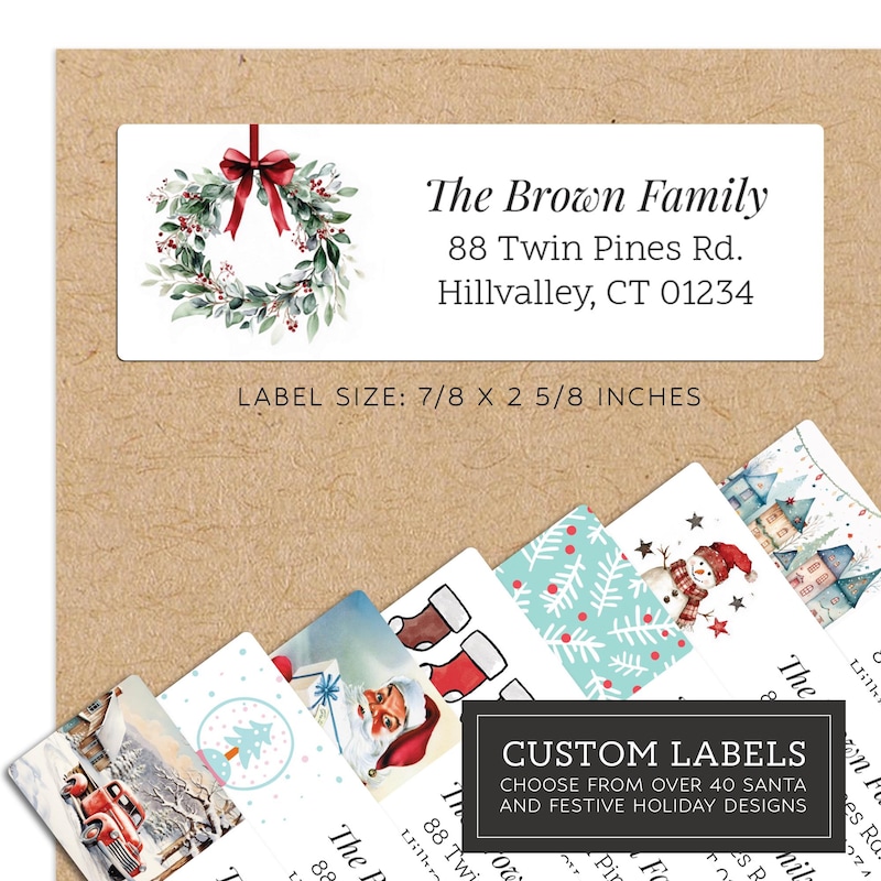 Xmas Return Address Label - Etsy