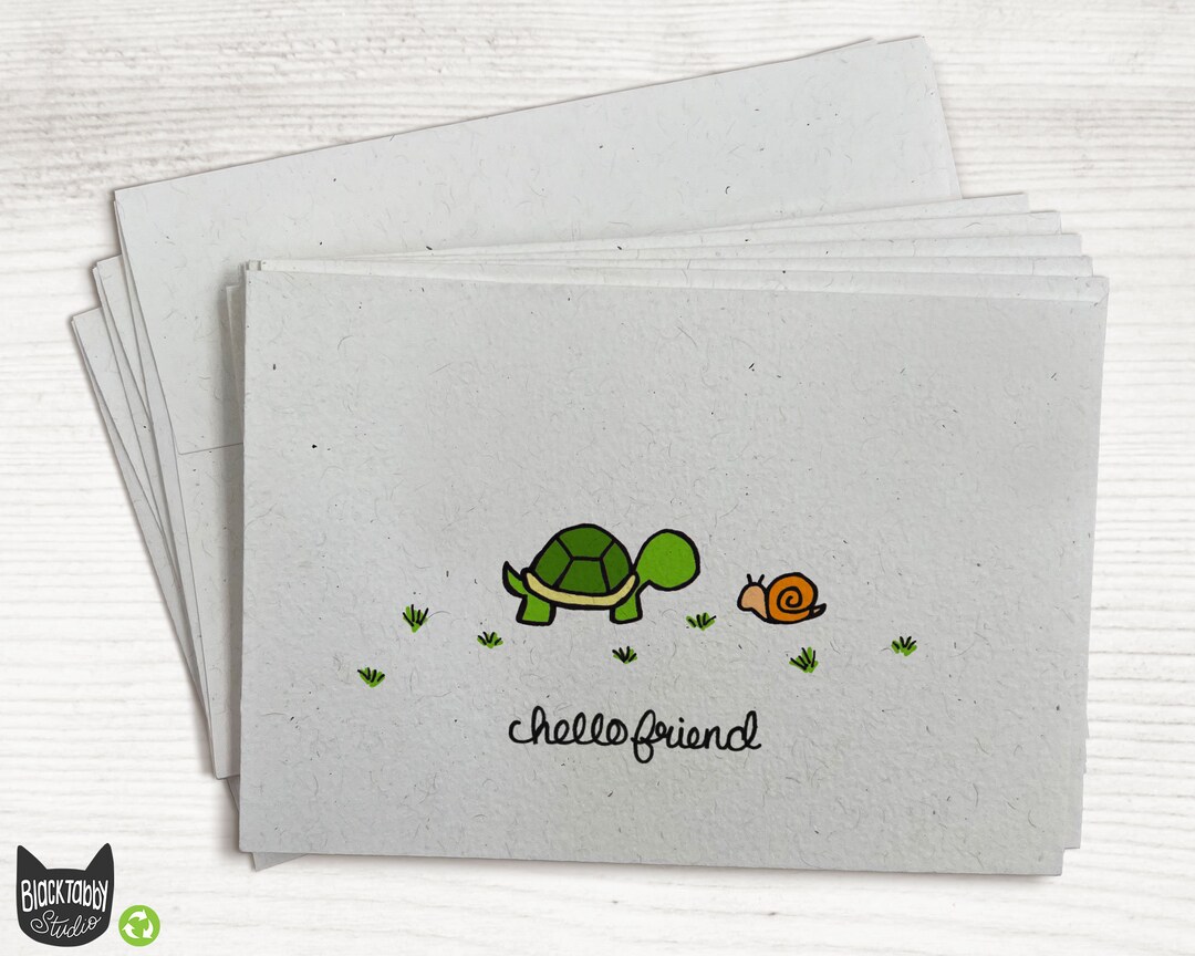 The Turtle & the Snail - Hello Greeting Cards - Etsy
