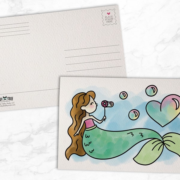 Mermaid Postcards - Etsy