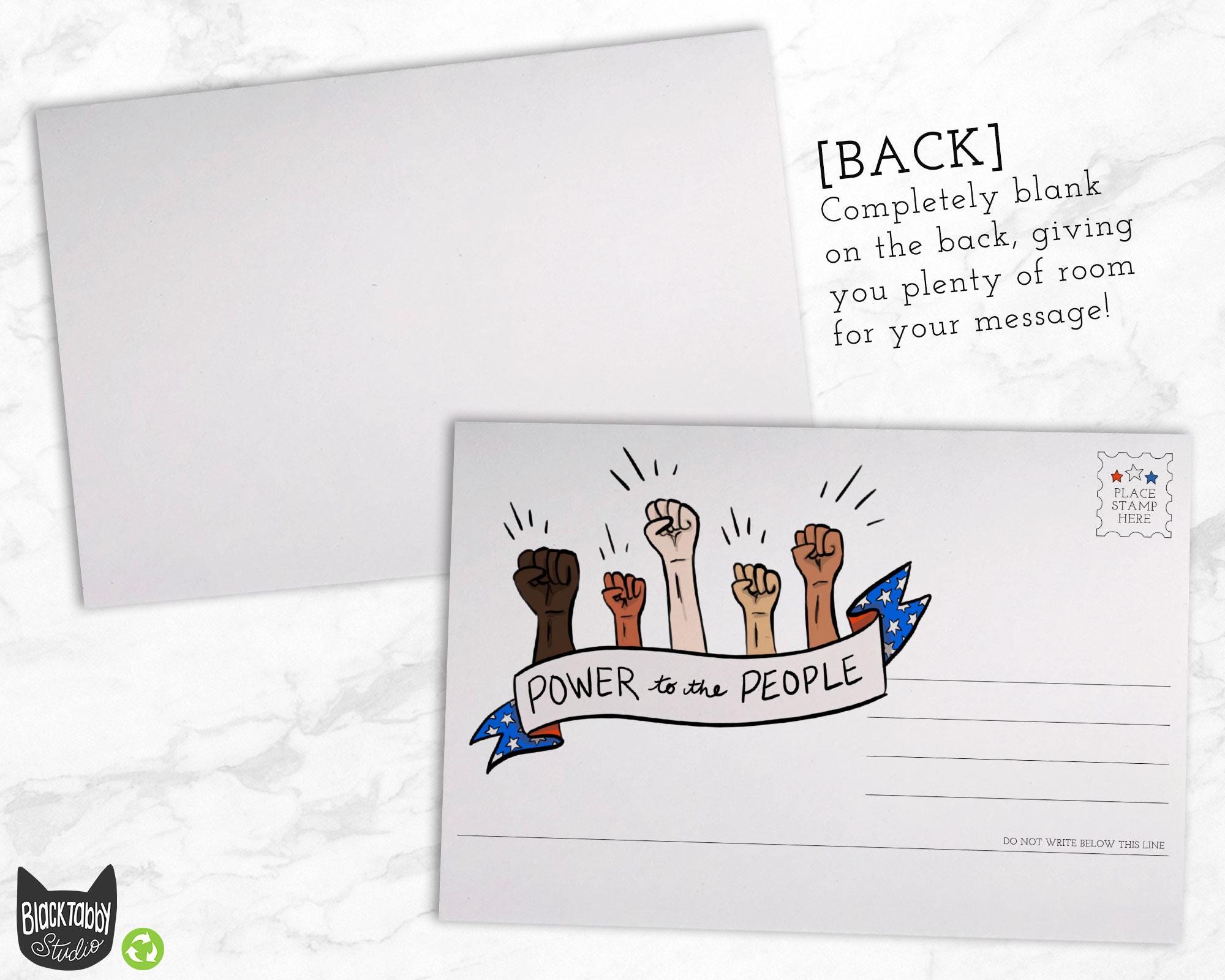 Power to the People Election Campaign Cards - 100 Postcards - Etsy