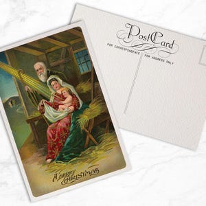 Nativity Vintage Style Christmas Postcards - 24 Retro Style Religious ...