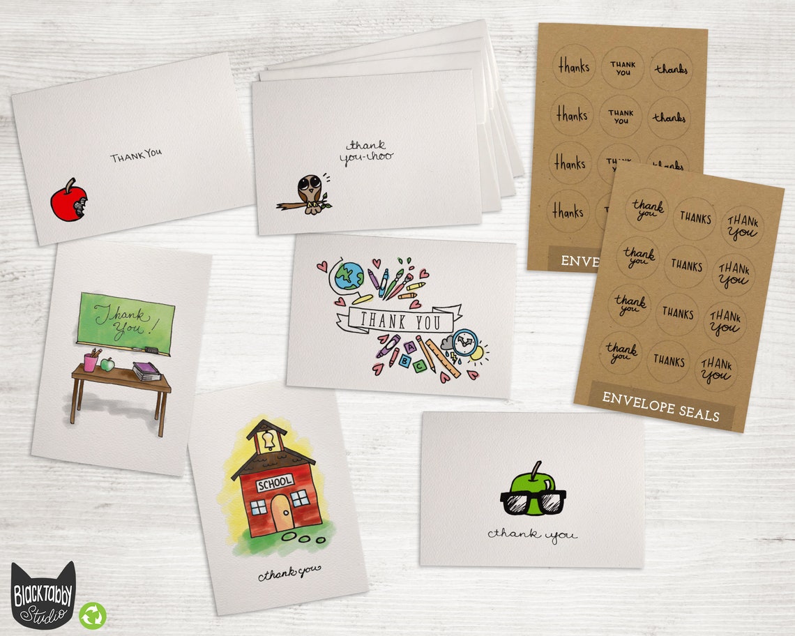 School Thank You Cards From Teachers - 24 Classroom Cards With ...