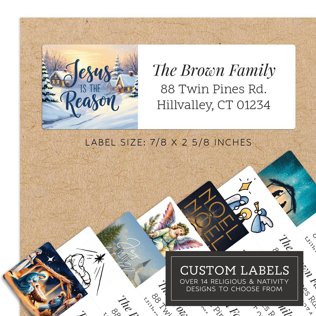 Personalized Christmas Return Address Labels - Over 14 Christian ...