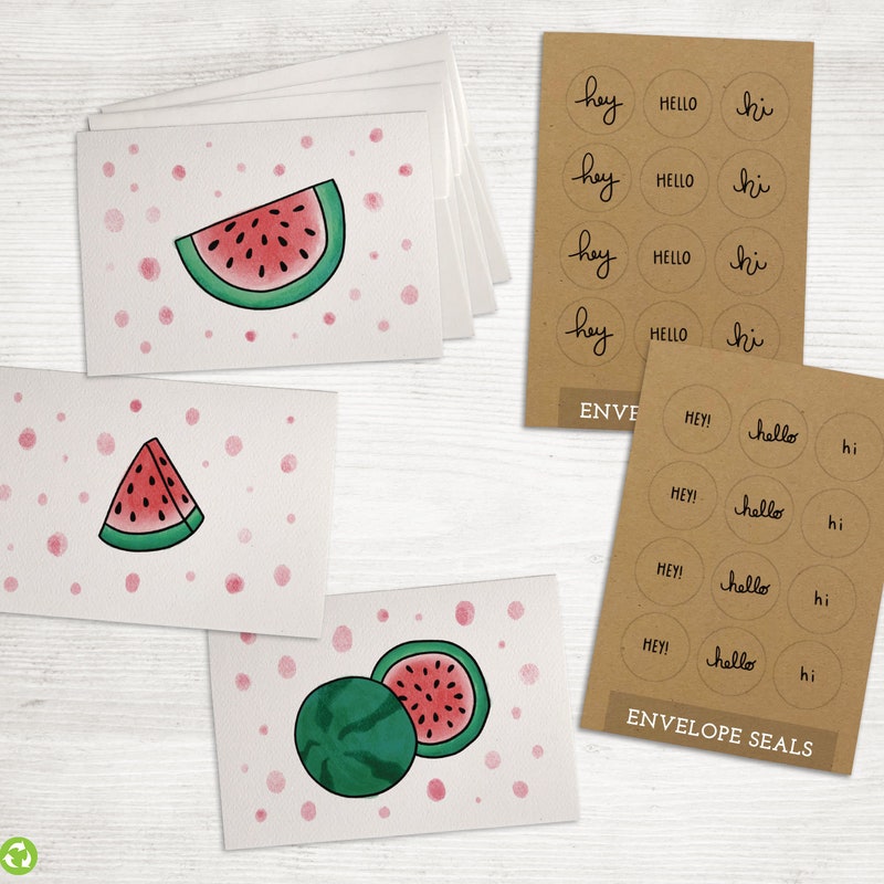 Watermelon Card - Etsy