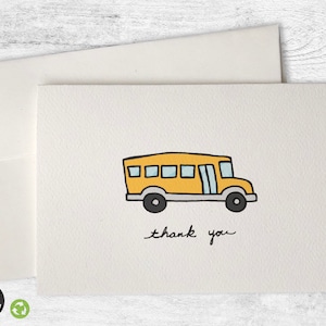 School Bus Thank You Cards - 24 Cards With Envelopes - Etsy