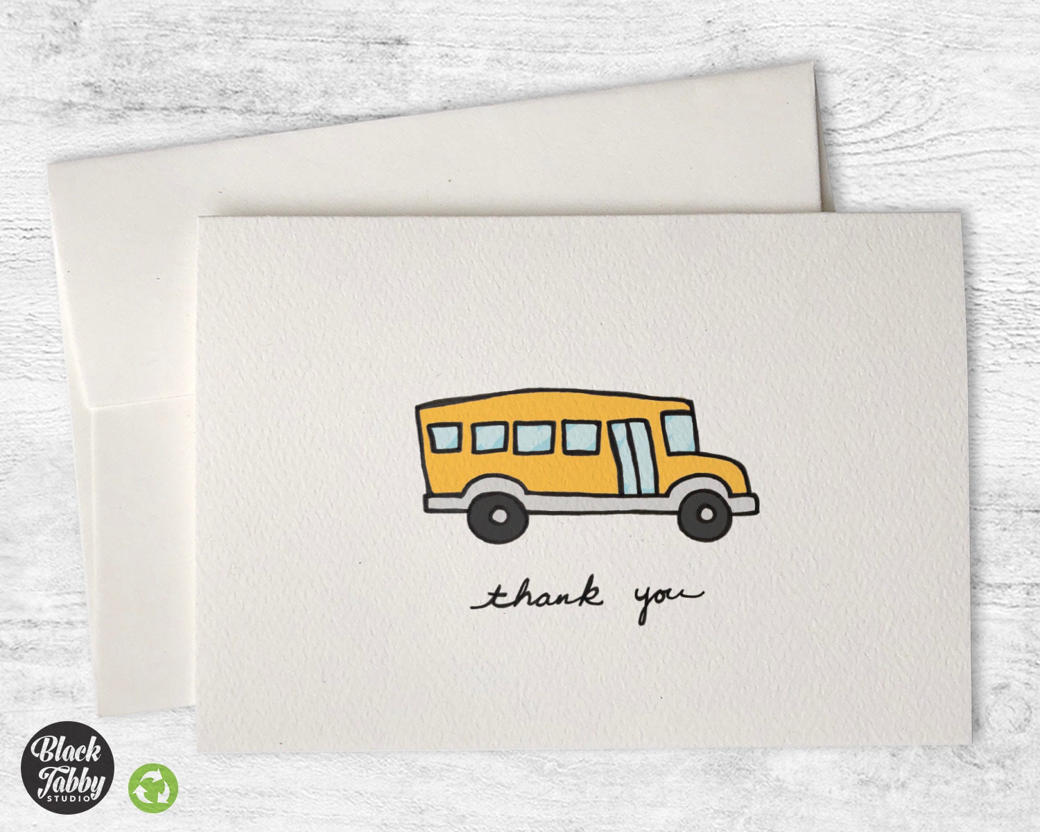 School Bus Thank You Cards - 24 Cards With Envelopes - Etsy