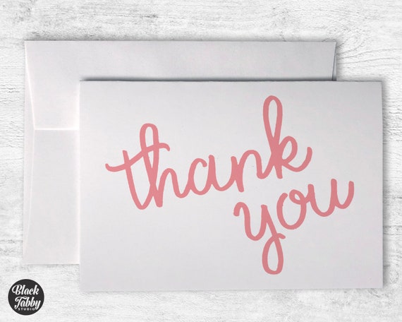 Pretty Pink Thank You Thank You Cards | Etsy
