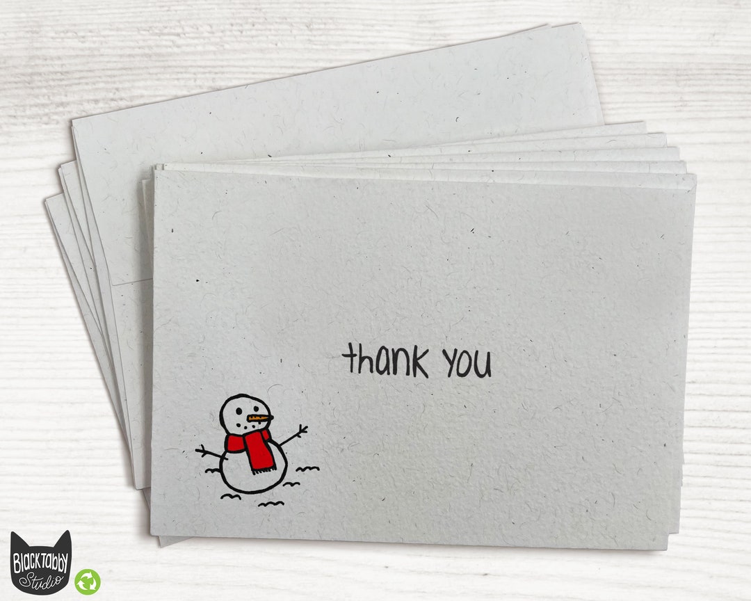 Happy Snowman - 24 Thank You Cards With Envelopes - Etsy