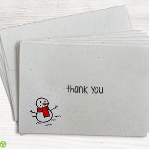 Happy Snowman - 24 Thank You Cards With Envelopes - Etsy
