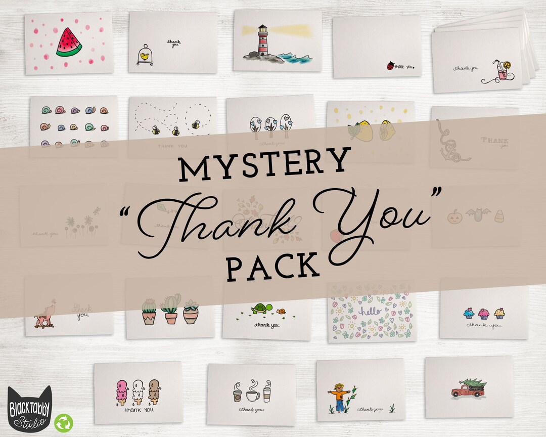 Thank You Cards Mystery Collection - Pack of 24 Cards & Envelopes ...