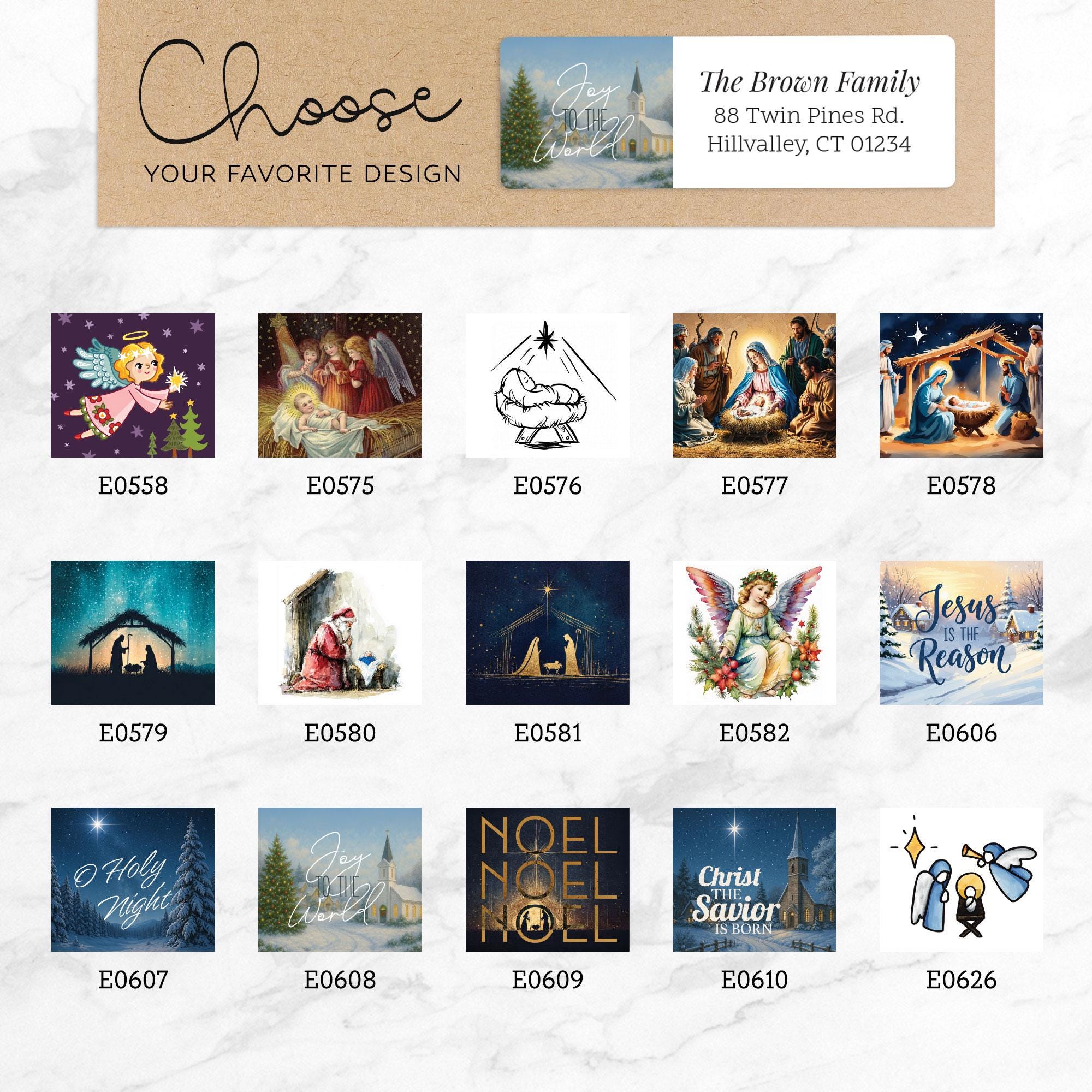 Personalized Christmas Return Address Labels - Over 14 Christian ...