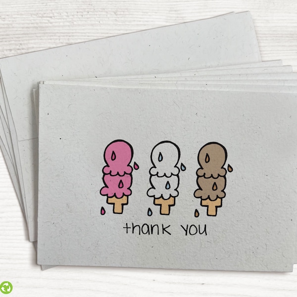 Ice Cream Thank You Cards - Etsy