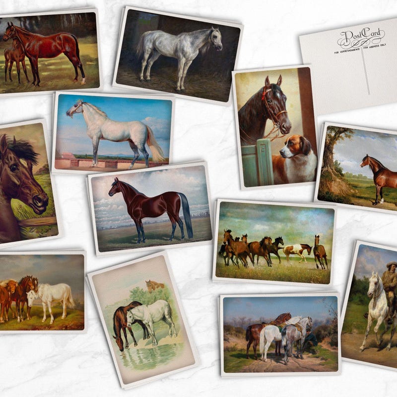 Vintage Girl and Horse - Etsy