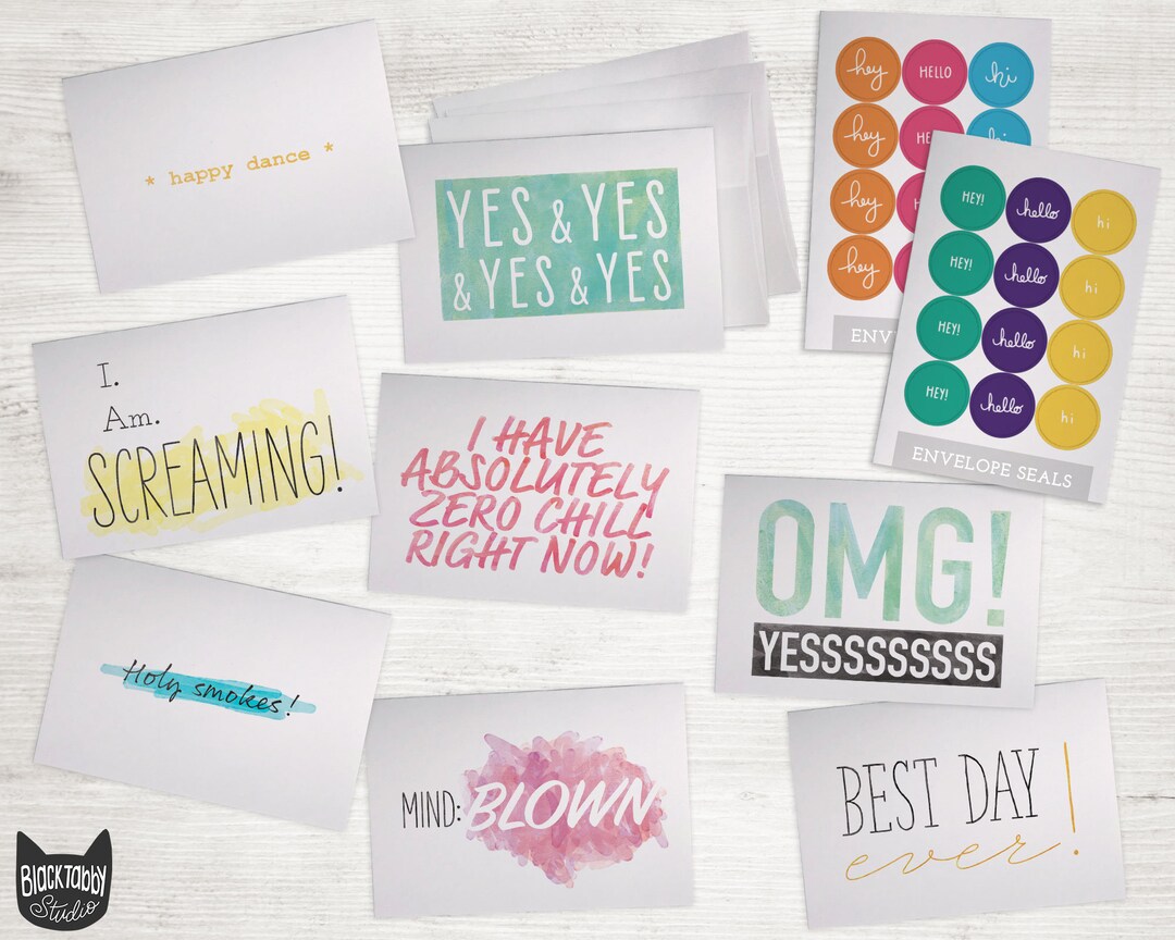 Colorful All Occasion Sassy Congratulations Cards - 24 Note Cards With ...