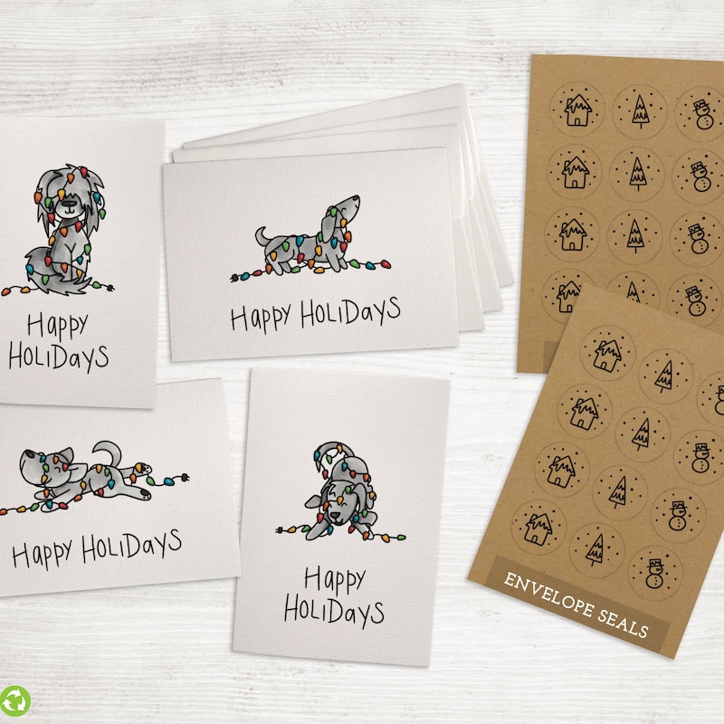 Pack of Dog Holiday Cards - Etsy