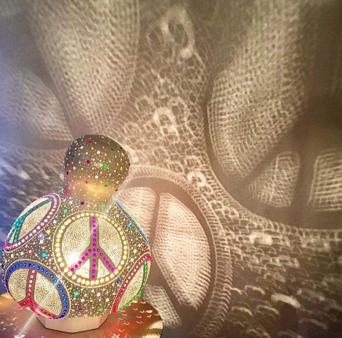 World Peace Handmade Gourd Lamp calabash Lamps Shadow Lamp | Etsy