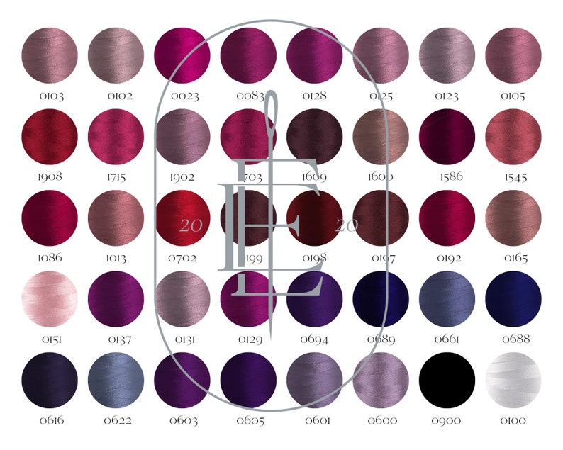 Floriani Rainbow Spectrum Thread Set Color Chart - Etsy