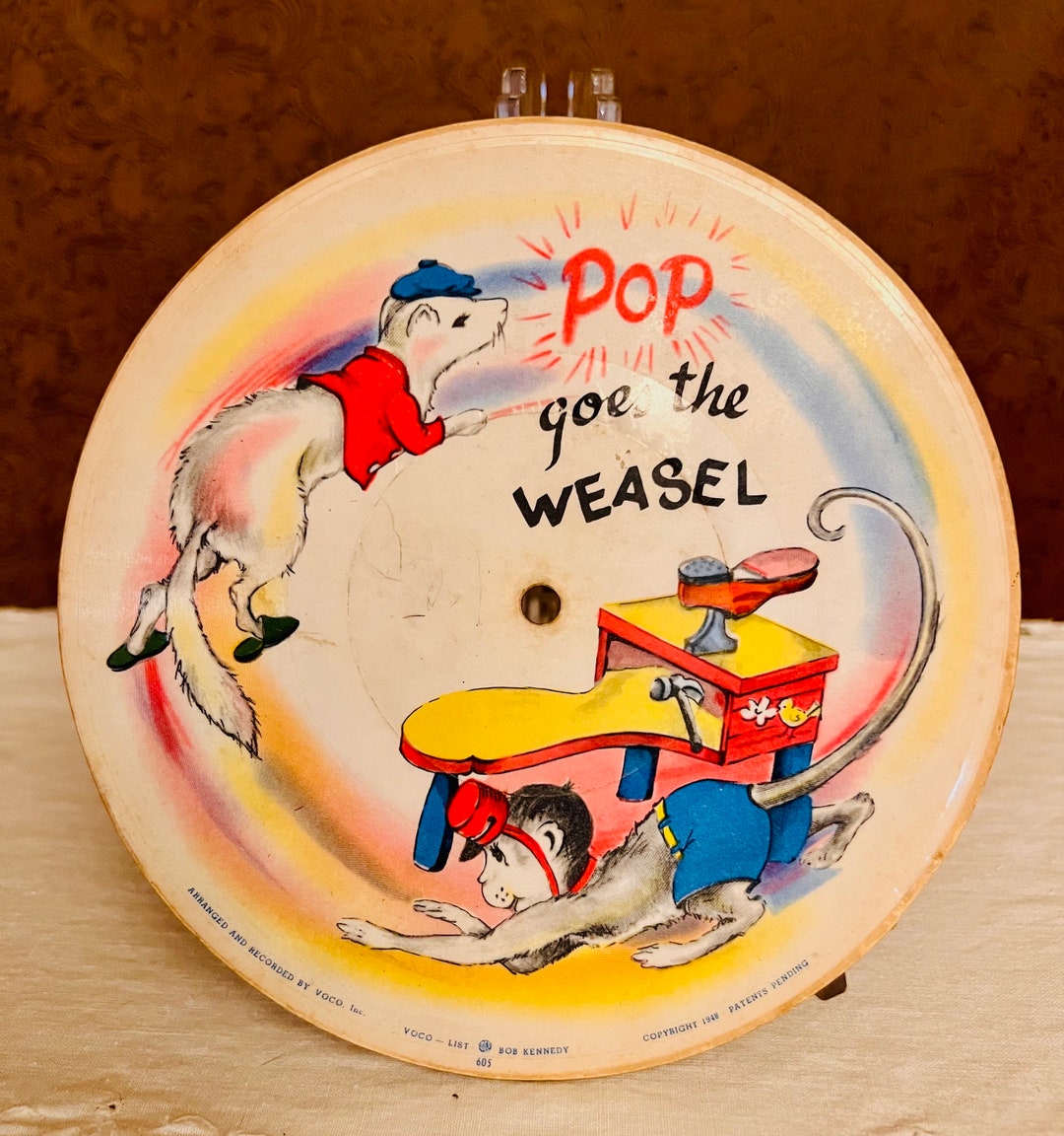 Vintage 1948 Voco Children’s Record Pop Goes the Weasel & Hippity Hop ...