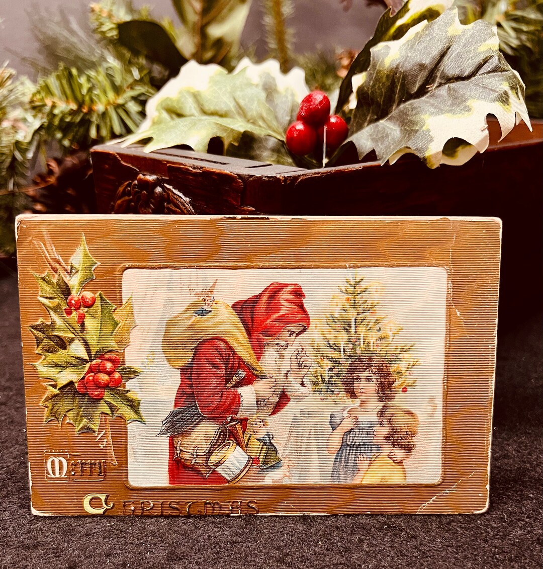Early 1900’s Christmas Victorian Post Card With Candle Lit Tree - Etsy