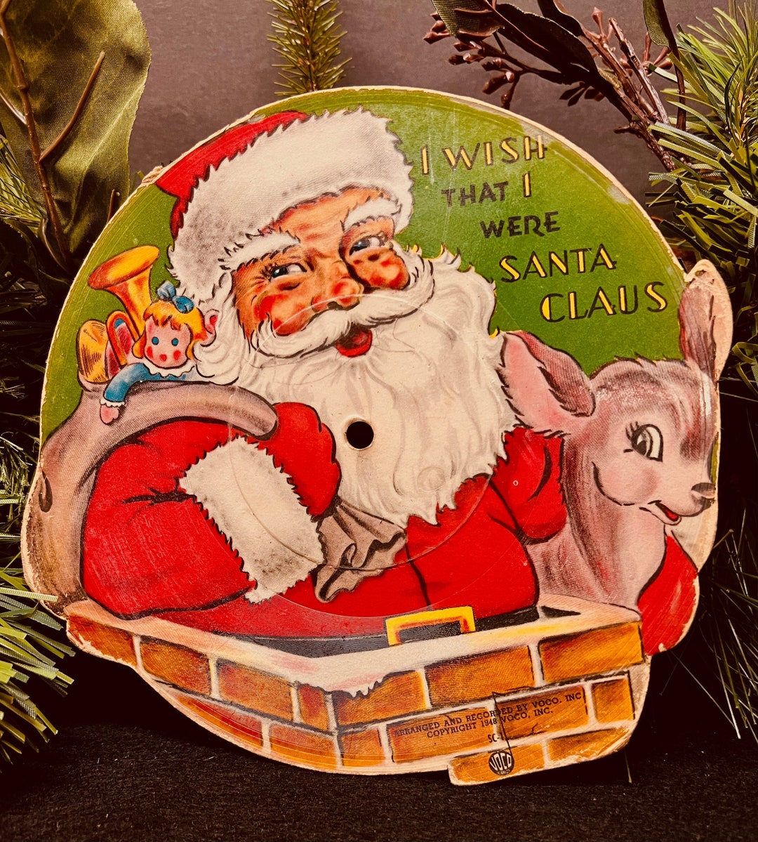 1948 Santa Voco Record “I Wish That I Was Santa Claus & Jingle Bells - Etsy