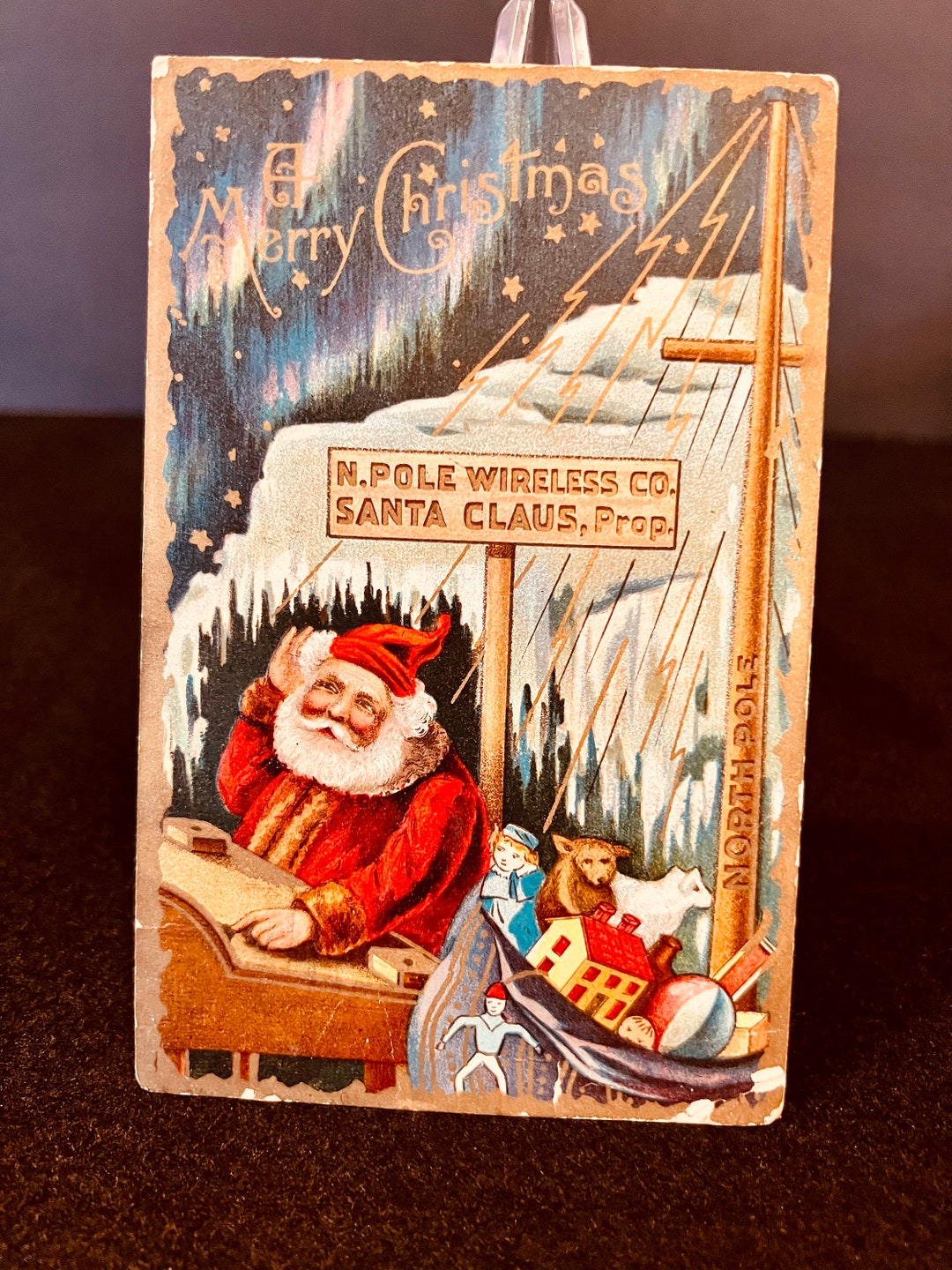 Early 1900s Antique Christmas North Pole Wireless Co. Santa Claus Original Post Card Post Dated ...