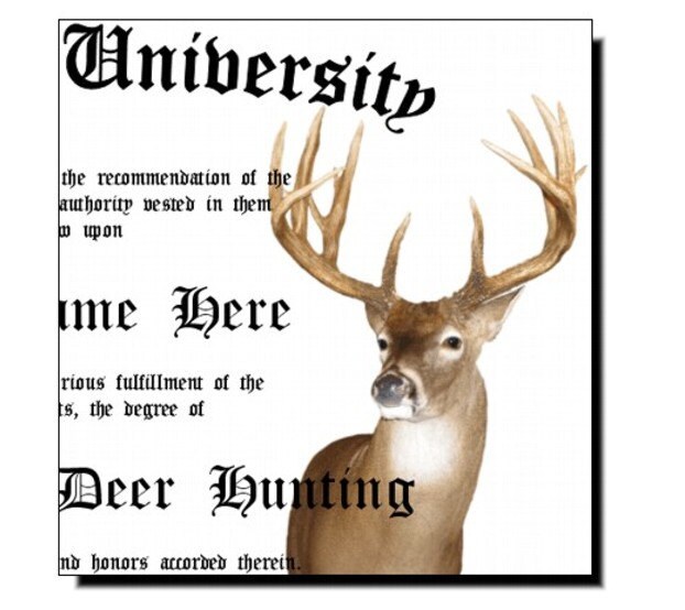 Personalized DEER HUNTING Diploma - Any Name You Want- Deer Hunter ...