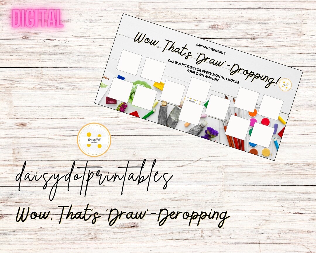 Draw-dropping Drawing Savings Challenge Printable Budget & - Etsy