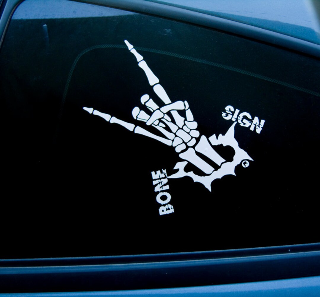 Rock on Sign Vinyl Decal Bone Sign Series - Etsy