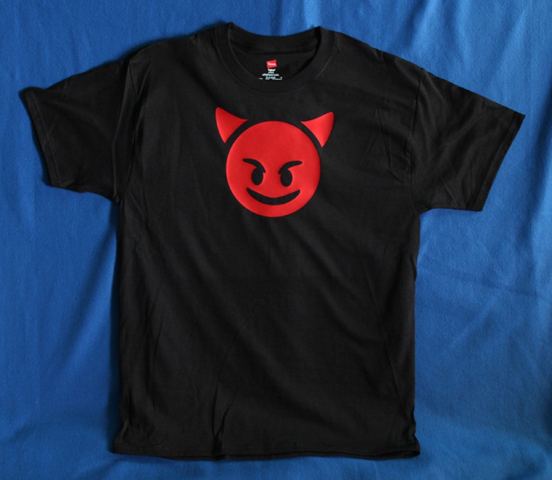 Emoji Tee Shirt Red Devil - Etsy