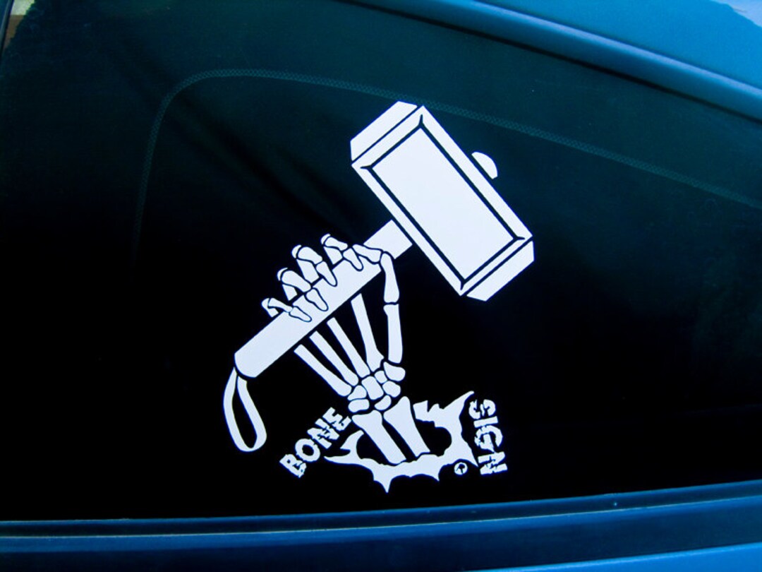 Thor Hammer Vinyl Decal Bone Sign Series - Etsy